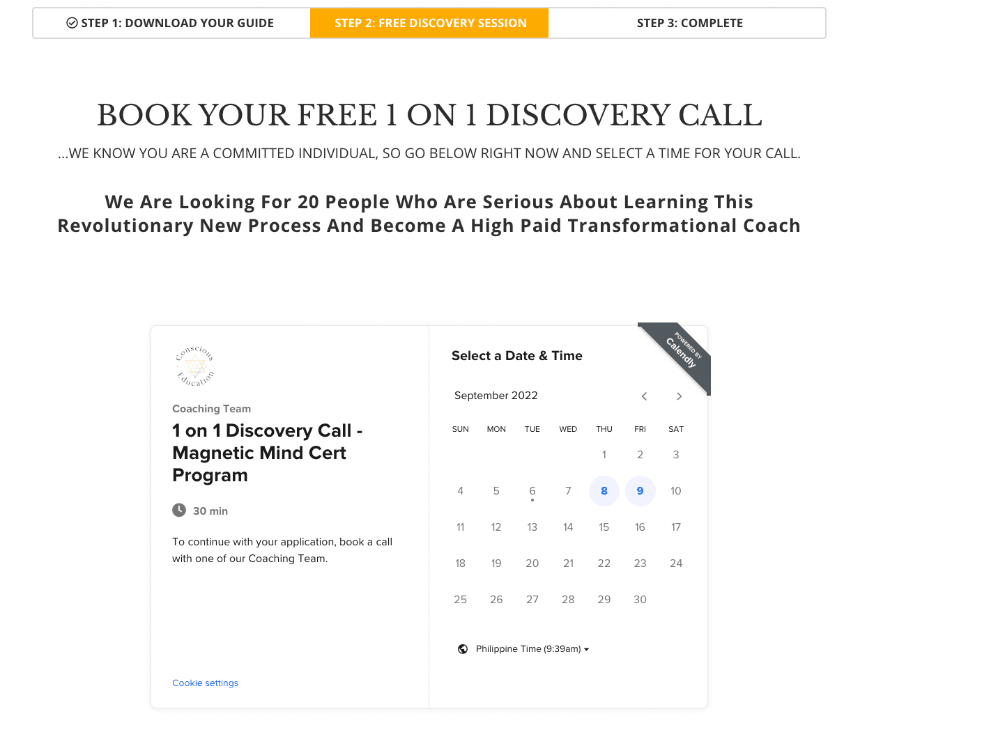BOOK YOUR FREE 1 ON 1 DISCOVERY CALL